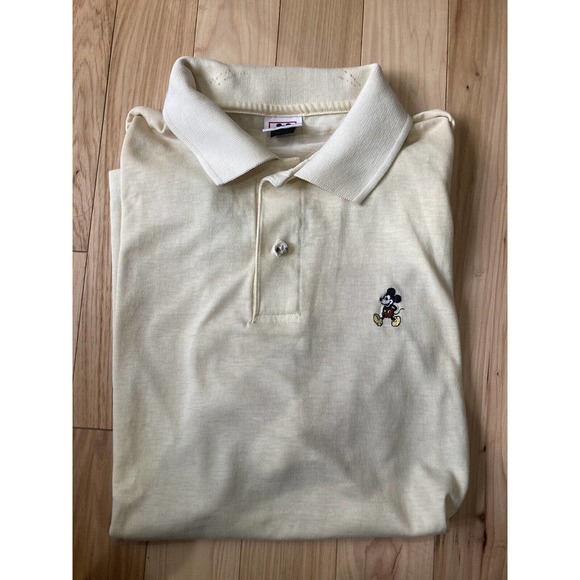 Disney | Shirts | Vintage Made In Usa Disney Mickey Mouse Yellow Polo ...